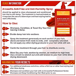 Anti-Frizz Anti-Humidity Spray, Hydrating Argan Oil Hair Mask, and Clarifying Shampoo Treatment Bundle - The Perfect Combination for Soft, Silky, Frizz-Free Hair