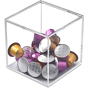 IHAYNER Coffee Pod Holder for Nespresso Capsules Vertuoline Tea Bag Organizer Clear Acrylic Dispenser