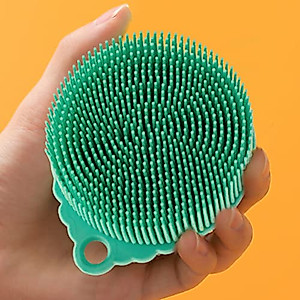 Silicone Sensory Brush Scalp Scrubber Silicone BER Dual-Sided Bath Shower Loofah Shampoo Scalp Brush Massager Body Cleansing Brush for Gentle Exfoliation Massage Scalp Scrub