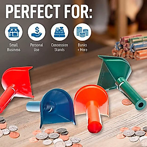 Nadex Easy Wrap Coin Tube Set with 40 Wrappers Included - Funnel Shaped Coin for Pennies, Nickles, Dimes, and Quarters - Four Color-Coded Tubes