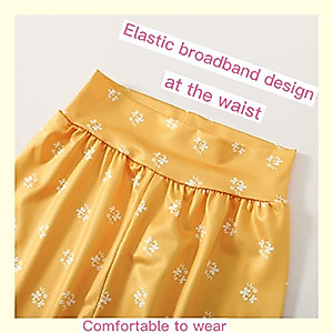 Weimuyuan Newborn Infant Baby Girl Pant Sets Floral Outfits Cute Baby Clothes Girl (Yellow, 3-6Months)