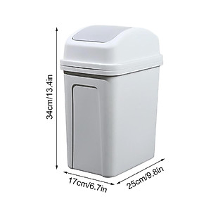 Generic 4 Gallon Mini Trash Can with Swing-Top Lid, Small Creative Covered Garbage Bin, Plastic Swing Top Garbage Buckets, Rash Waste Can Removable Lid for Kitchens Bathrooms Bedrooms Dorms (Green)