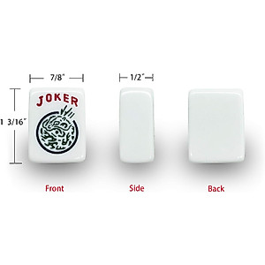 American Mahjong Game Set - Black Quilted Soft Bag 166 Premium Tiles with 4 All-in-One Rack/Pushers,100 Chips, Wind Indicator, English Manual. Easy Carry Complete Classic Mah-Jongg Set