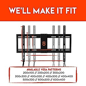 ECHOGEAR Low Profile Fixed TV Wall Mount for TVs Up to 80" - Holds Your Only 1.25" from The Pull String Locking System Easy Cable Access Big Hardware Assortment Simple Install