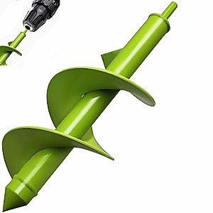 TCBWFY 4"x12" Auger Drill Bit for Planting Digging Holes,Garden Plant Flower Bulb Auger Spiral Hole Drill Rapid Bulb Planter Earth Auger Bit Post or Umbrella Hole Digger for 3/8" Hex Drive Drill