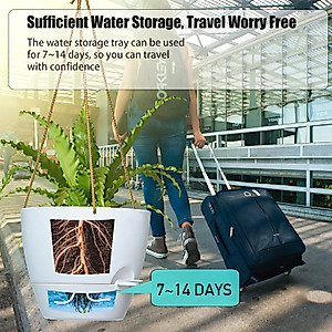 SwinDuck 10 Inch Self Watering Hanging Pots, 2 Pack Hanging Planters with 40oZ Deep Reservior for Indoor Outdoor Plants Flowers, White