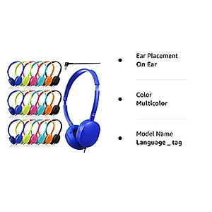 18 Pack Kids Headphones Bulk Class Headphones for Classroom School Students Headphones Individually Wrapped Adjustable over Ear Head Earbuds Headphones with Wire for Girls Boys Adults (Multicolor)