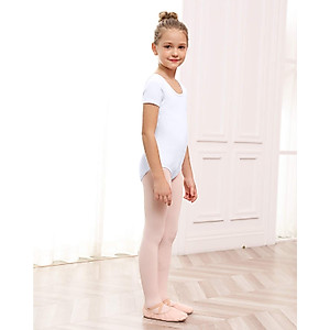 Stelle Leotard for Girls Toddler Ballet Leotards Dance Gymnastics Outfits with Bow Back (White, 5T)