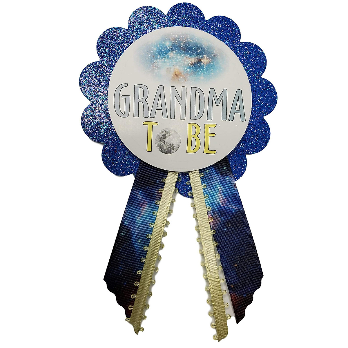 Galaxy Baby Shower Pins for Family to Wear at Gender Reveal Outer Space Theme Rockets It's a Boy Sprinkle (grandma pin)