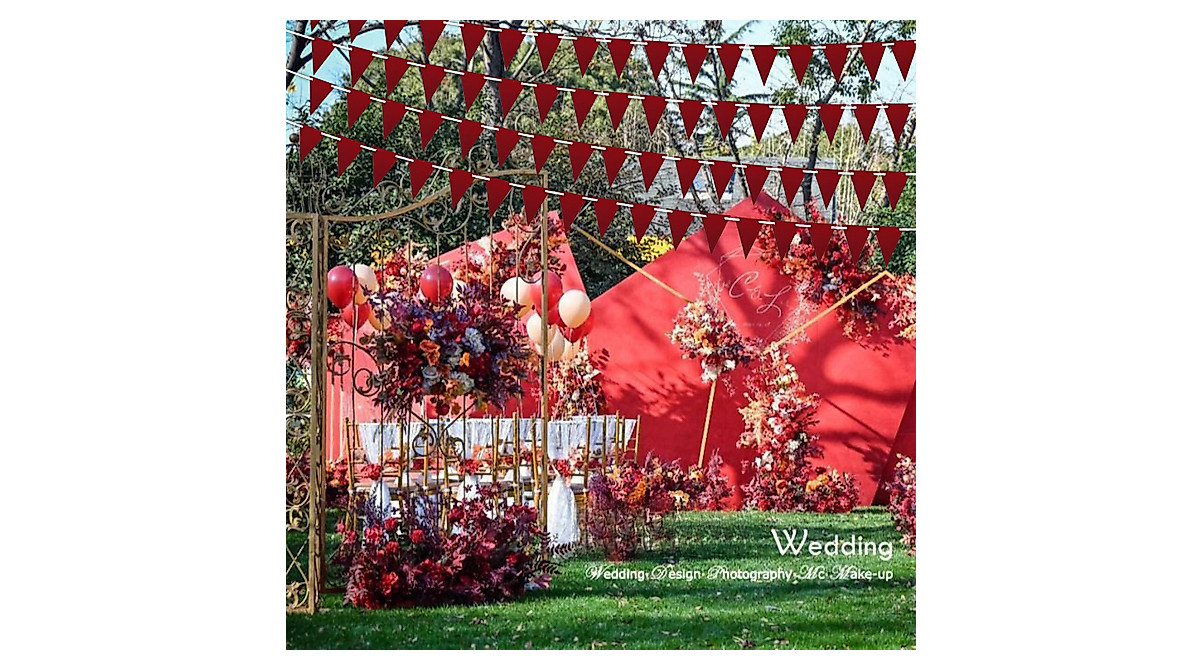 Stylish 44ft Burgundy Party Decorations - DIY Banner