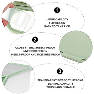 Cabilock Rice Storage Bin Cereal Containers Large Dispenser Food Storage Containers Kitchen Pantry Storage Containers for Sugar Flour and Baking Supplies Green