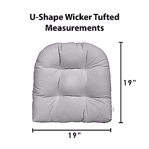 RSH DECOR: Tufted U-Shape Wicker Seat Cushions Set of 2 | 19” x 19” | All-Weather Spun Fabric | Water-Resistant | Outdoor Chair Cushions for Patio Furniture | Copeland Caribe Blue Floral