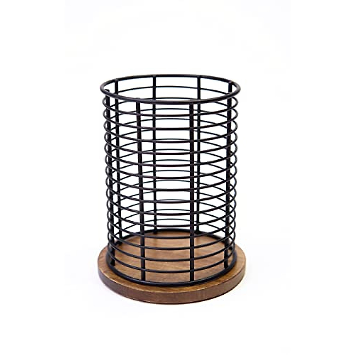Emerson Ergonomics Wood and Metal Kitchen Utensil Holder Desk Organizer Multi-Purpose Counter Organizer
