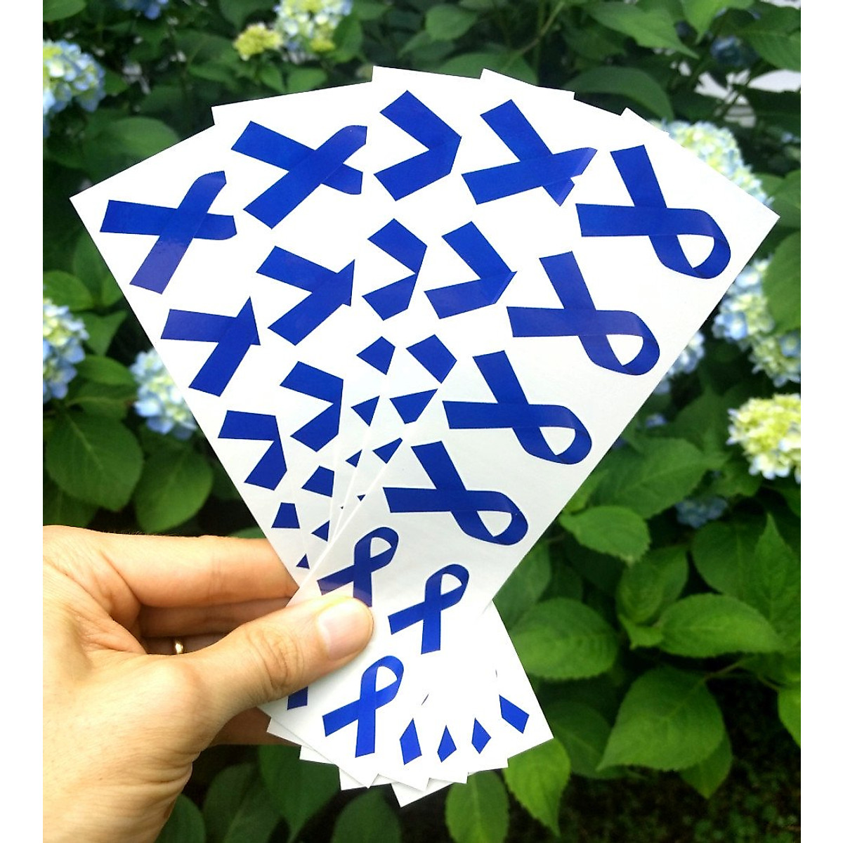 40 Dark Blue Ribbon Temporary Tattoos: Colon Cancer Awareness Tattoo
