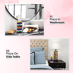 Eshazu Acrylic Scrunchie Holder Stand (12 Inches) – Wobble-Free & Clear Hair Tie Organizer with 3 Complimentary Premium Quality Velvet Scrunchies | Non-slip Grip Ponytail Holder Organizer – Gift for VSCO girls & women