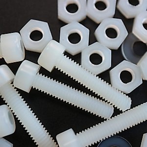 50 x Nylon Socket Head, plastic machine screws, M4 x 20mm, Plastic Bolts, Nuts & Washers, Fasteners, (5/32 x 25/32 in)