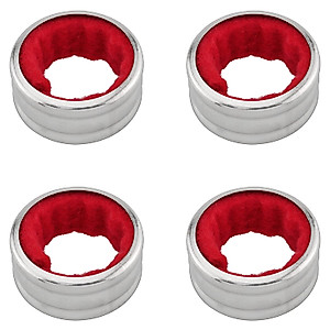 MTQY Wine Bottle Collar 4PCS Stainless Steel Red Wine Drip Stop Rings Velvet Lined Anti-overflow Wine Drip Catcher