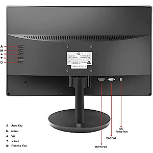 TECNII 20 Inch Widescreen LED Backlit LCD Desktop PC Monitor HD+ Resolution - 3ms Response Time - HDMI - VGA - for Home, Office - Black, TM200