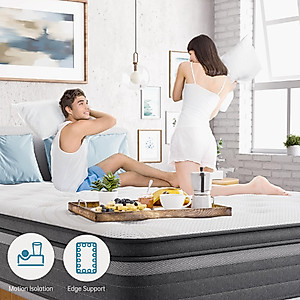 TeQsli Twin Mattress, 12 Inch Gel Memory Foam Hybrid Mattress Twin Size Pocket Springs Mattress with Motion Isolation & Pain Relief, Medium Firm Support, CertiPUR-US