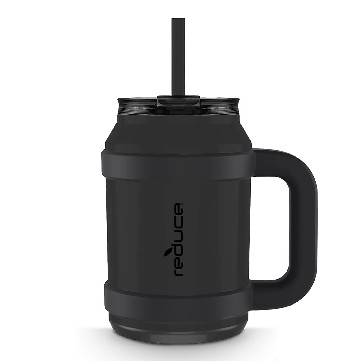 REDUCE Reusable 32 oz Cold1 Water Tumbler – Ergonomic Handle – Double-Wall Insulation – Sturdy Desktop/Tabletop Mug with Lid and Straw – BPA-Free – Stainless Steel for Gym, Home, or Office– Phantom