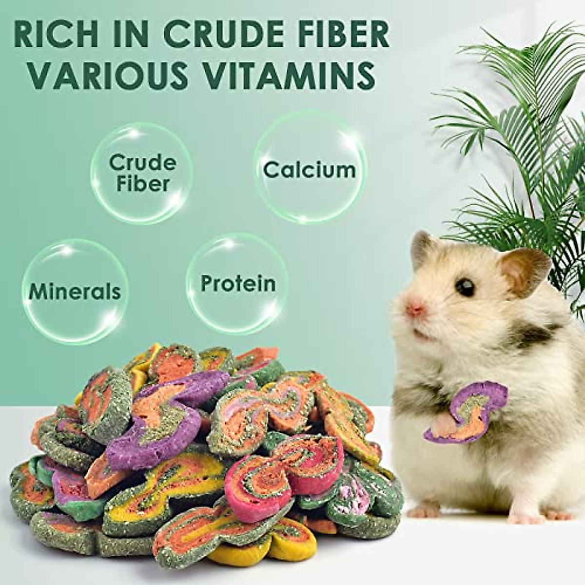 KATUMO Rabbit Chew Toys, 150g Timothy Grass Treats Small Animal Molar Toys for Guinea Pig Hamster Bunny Chinchilla Gerbil