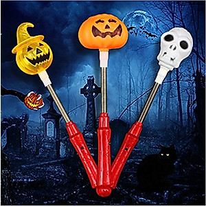 Halloween Pumpkin Flashlight Festival Party Cheer Props 3pcs/Set