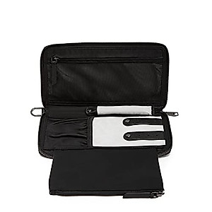 TUMI Voyageur Vevay Jewelry Portfolio - Makeup Case Organizer for Travel - Pack Flat Cosmetic Bag - Black & Gunmetal Hardware