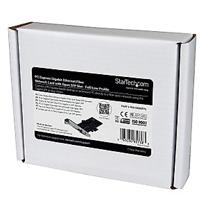 StarTech.com PCI Express Gigabit Ethernet Fiber Network Card w/Open SFP - PCIe GbE SFP Network Card Adapter NIC - Fiber Optic SFP Adapter, TAA (PEX1000SFP2)