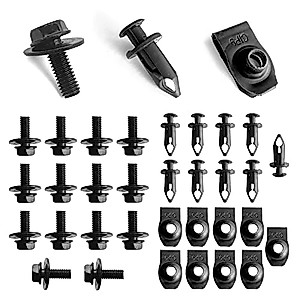 35Pcs Engine Under Cover Splash Shield Body Bolts Screws, Bumper Clips Extruded U-Nuts Kit Compatible with Nissan 350z 370z Infiniti G35 G37 EX35 FX35 FX45