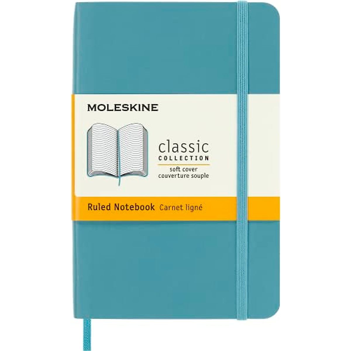 Moleskine Classic Notebook, Soft Cover, Pocket (3.5" x 5.5") Ruled/Lined, Reef Blue, 192 Pages