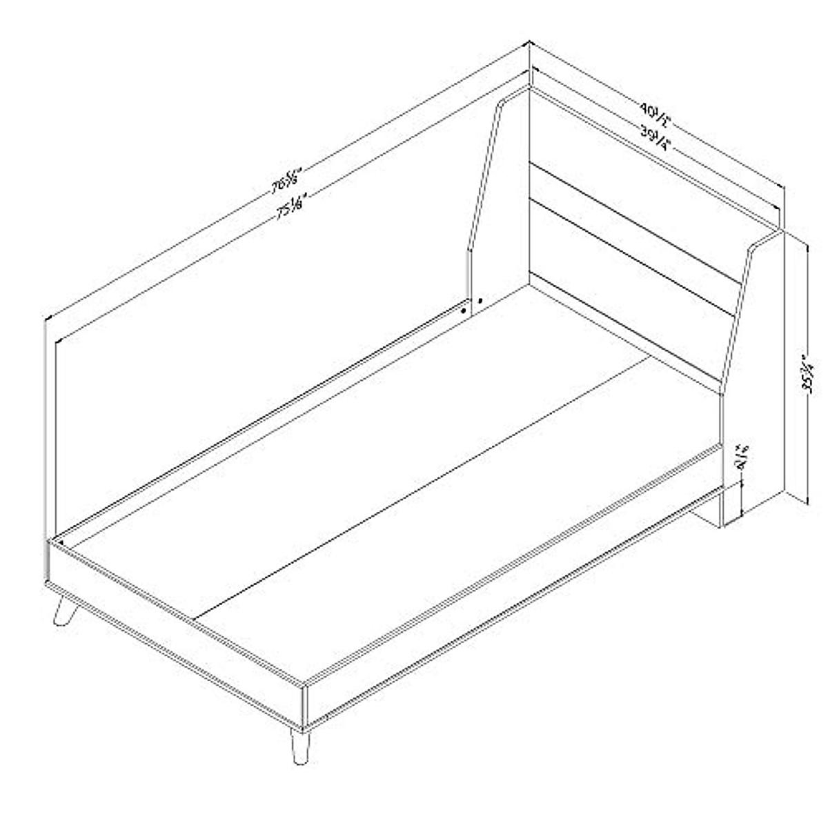 South Shore Yodi Complete Bed-Twin-Soft Elm and Pure White