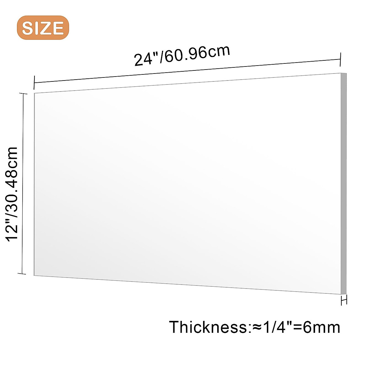 Clear Acrylic Plexiglass Sheet-1/4 Thick Cast - 12" x 24" (2 Pack) 6mm Transparent Acrylic Sheets for DIY, Signs and Crafts