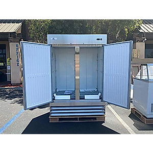 Commercial Freezer 2-Doors Solid Upright Reach in Two Section Stainless Steel NSF 54" Width, Capacity 47Cuft, Restaurant Quality Kitchen -8°F Cold al32Adup1