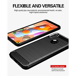 Galaxy A11 case,Samsung A11 case,with HD Screen Protector,MAIKEZI Soft TPU Slim Fashion Non-Slip Protective Phone Case Cover for Samsung Galaxy A11(Black Brushed TPU)