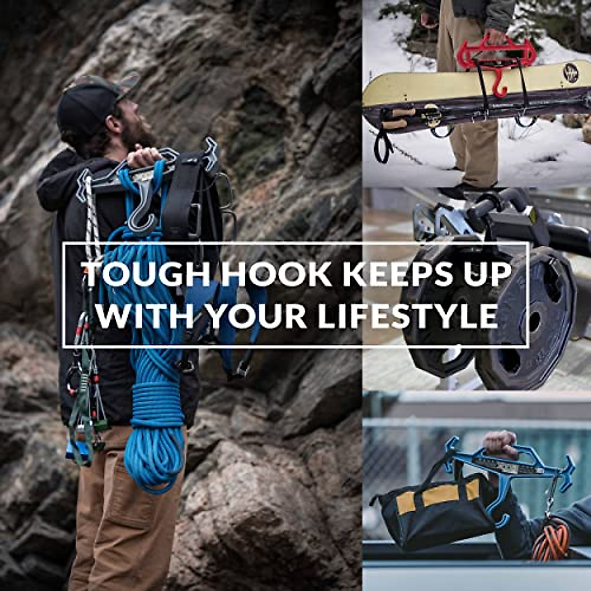 Original Tough Hook Hanger Max Pack Set of 4 | 2 Black and 2 Midnight Black |USA Made | Multi Pack