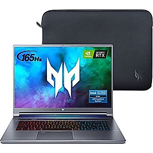 acer Predator Triton 500 SE Laptop 16” WQXGA IPS 165Hz 8-Core Intel Core i7-11800H NVIDIA GeForce RTX 3060 16GB DDR4 1TB SSD WiFi AX BT Webcam RGB Backlit KB Fingerprint Windows 11 Home w/RE USB