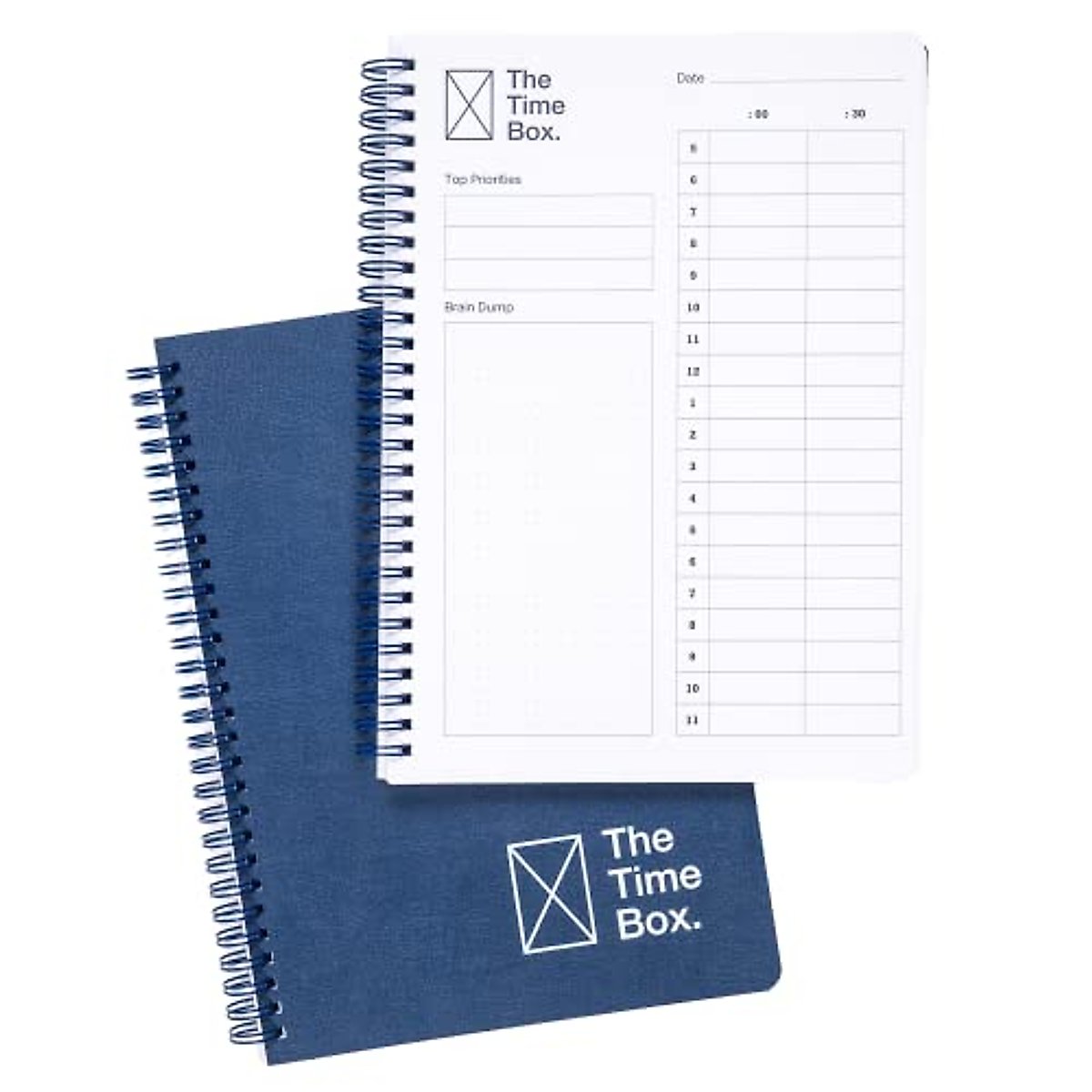 The Time Box Daily Management Notebook - Time Blocking To Do List Planner, Brain Dump Agenda, Blank Hourly Personal Organizer Notepad for Work 140 Undated Pages 7" x 10"