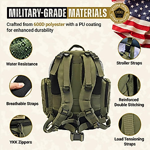 HighSpeedDaddy Ranger Green Diaper Bag Backpack, Unisex, 20-Inch