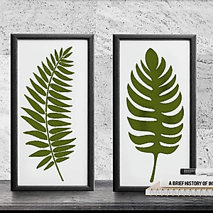 Large Leaf Stencils for Painting (12x16 Inch) - Wall Stencils for Painting Large Pattern – Stencils for Painting on Walls, Furniture & Art –Scrapbooking Tropical Stencil Vinyl -Incl. Palm Leaf Stencil