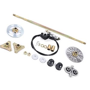 Futchoy Go Kart Rear Axle Kit ATV Go Kart Rear Axle Complete Kit 740mm +Brake Caliper Assembly Parts for Quad ATV Go Kart (style 5), 3569-FDFD