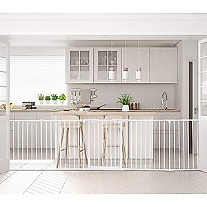 Costzon Baby Safety Gate, 6-Panel Fireplace Fence, Foldable Pet Gates for Easy with Add/Decrease Panels, Portable Wide Barrier Gate with Multiple Shapes for Child & Pet