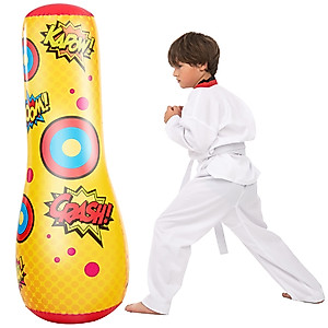 Inflatable Bopper, 47 Inches Kids Punching Bag with Bounce-Back Action, Inflatable Punching Bag for Kids Presents, Inflatable Toys for Kids