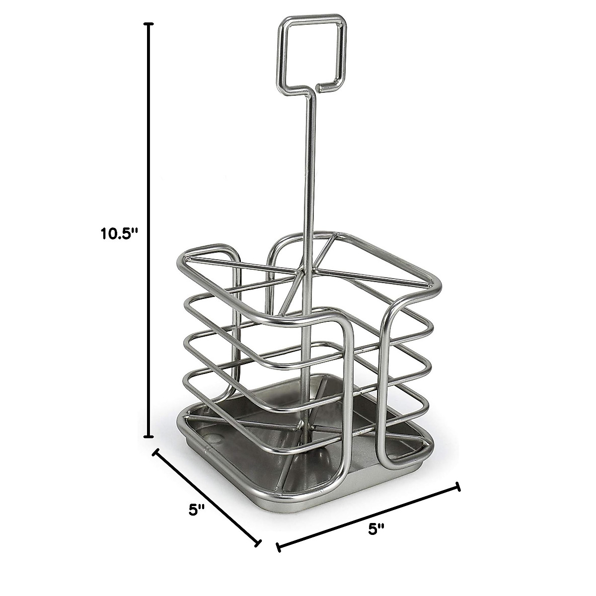 Spectrum Diversified Euro Silverware Caddy Flatware Utensil Organizer Stand Holder, Satin Nickel