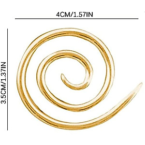 6PCS Spiral Cable Knitting Needle,Stainless Steel Practical Circular Knitting Needle Cable Needles,Handmade Knitting Tool Cable Needle Shawl Pin for Yarn Sewing Knitting Beginners (6PCS, Gold&Silver)