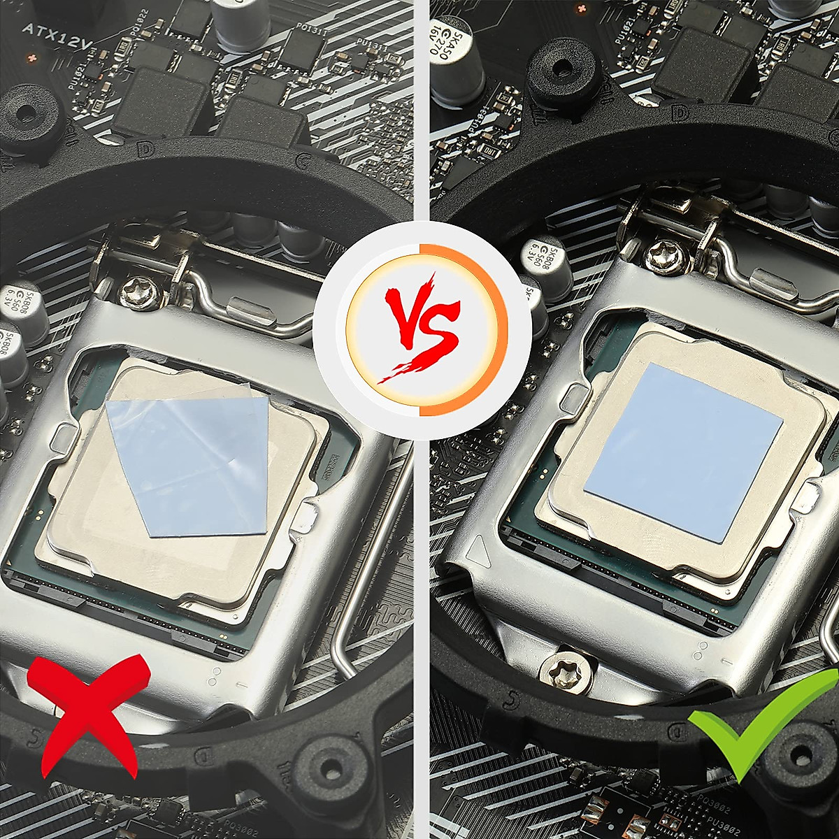 Outus 30 Pieces 2.6 x 0.8 Inch Silicone Thermal Pad Reusable Thermal Conductive Silicone Pad Each Thick for Gpu Heatsink CPU Chip Heat Conduction or LED Heat Conduction (Light Blue)