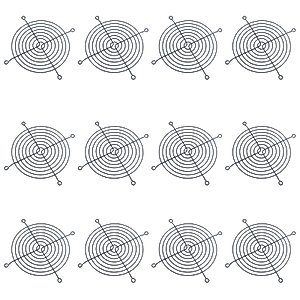 Semetall Cooling Fan Protective Grill 12Pcs 120mm Computer Case Cooling Fan Grill Metal Grill for 120mm Fans,Cooling Fan Finger Guard Protective Grill for PC Ventilator(Black)