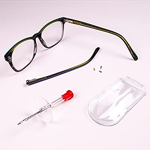 Apex Glasses Repair Kit - Eyeglass Repair Kit with Small Screwdriver ,Eyeglass Screws, Magnifying Glass, Screw Guide, & Storage Pouch - Universal Eyeglass Repair Kit for Reading Glasses, & Sunglasses