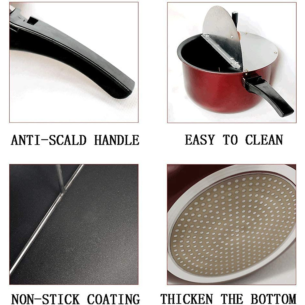 SHENGANG Stainless Steel Stovetop Popcorn Popper, Hand-Cranked Popcorn Maker, with Lid & Handle, Easily Make Classic Flavored Popcorn