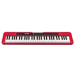 Casio Casiotone CT-S200 61-Key Portable Digital Keyboard - Red Bundle with Adjustable Stand, Bench, Headphone, Sustain Pedal, Instructional Book, Austin Bazaar Instructional DVD, and Polishing Cloth