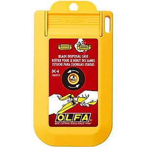 OLFA Mountable Blade Disposal Can (DC-4) - Blade Bank Container w/Mounting Hole Quickly & Safely Disposes & Stores Snap-Off Utility Knife Blades, Perfect for Construction, Warehouses, Work Sites